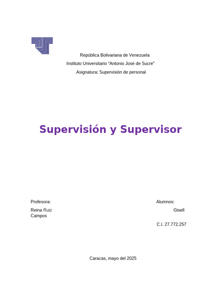 Supervisión y Rol del Supervisor en Empresas | PDF | Planificación ...