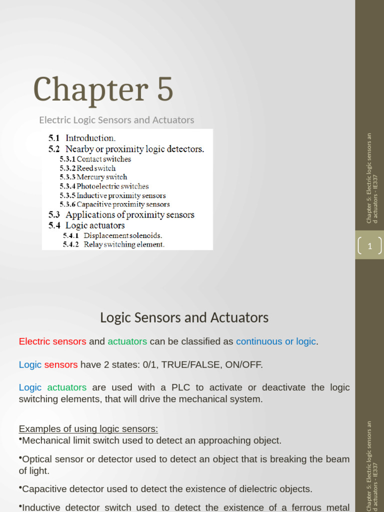 Chapter 06 - Electrical Logic Sensors and Actuators | PDF | Relay | Switch