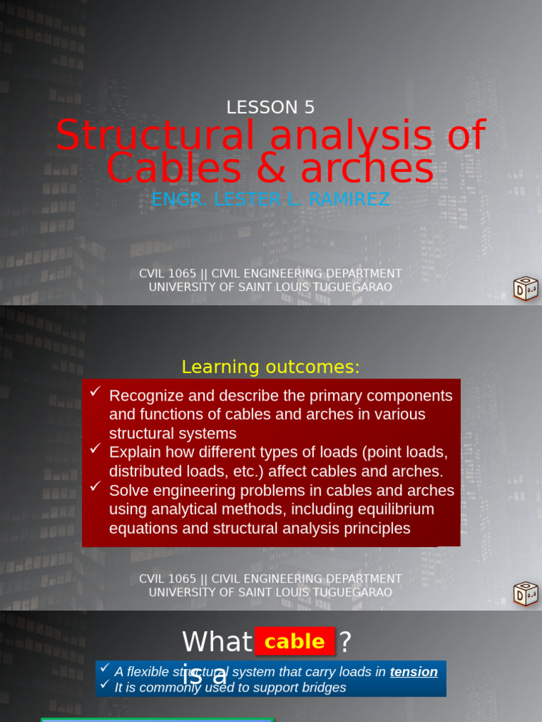 Cables and Arches: Analysis Solutions | PDF | Structural Analysis ...