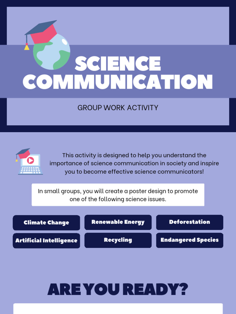 Science Communication Group Work Activity in Blue Yellow Flat Graphic ...