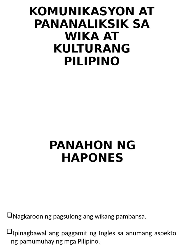 Panahon NG Hapones | PDF