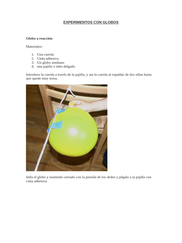 Experimentos Con Globos | PDF