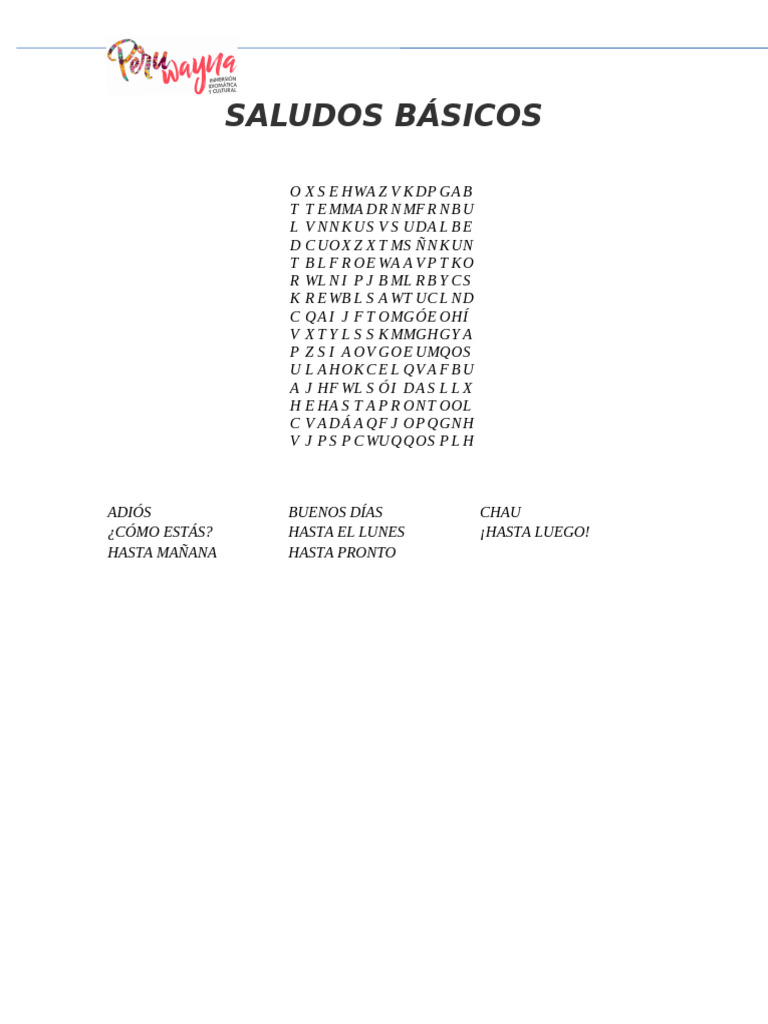 Frases de saludo en español | PDF