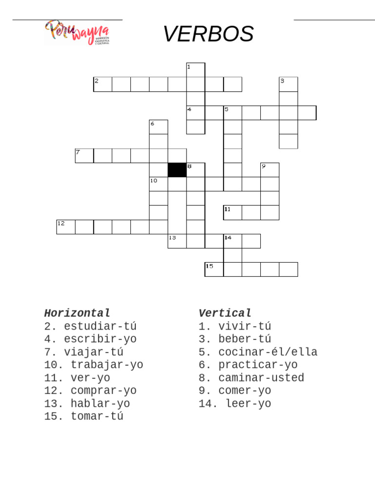 Presente de Indicativo - Crucigrama | PDF