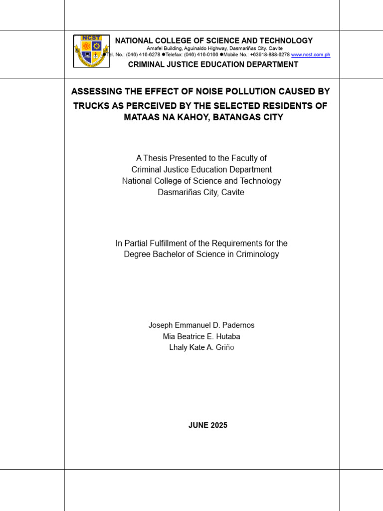 Final Final Final Final Revision Noise Pollution Group 7 | PDF | Noise ...
