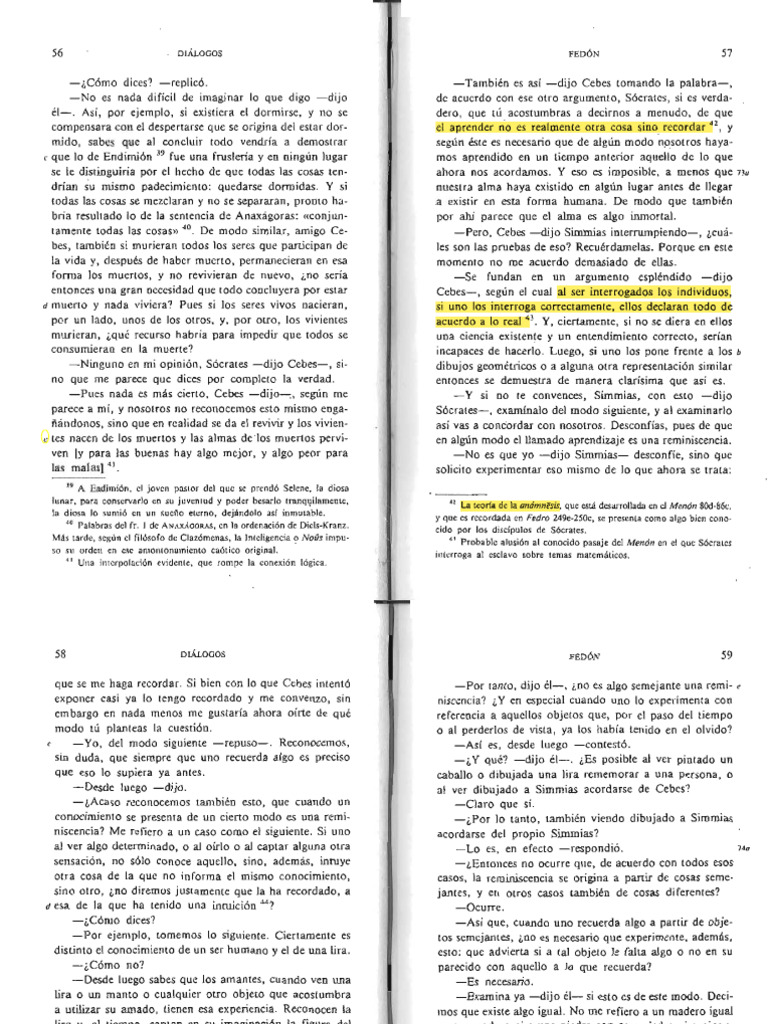 Platón - Fedón | PDF | Platón | Epistemología