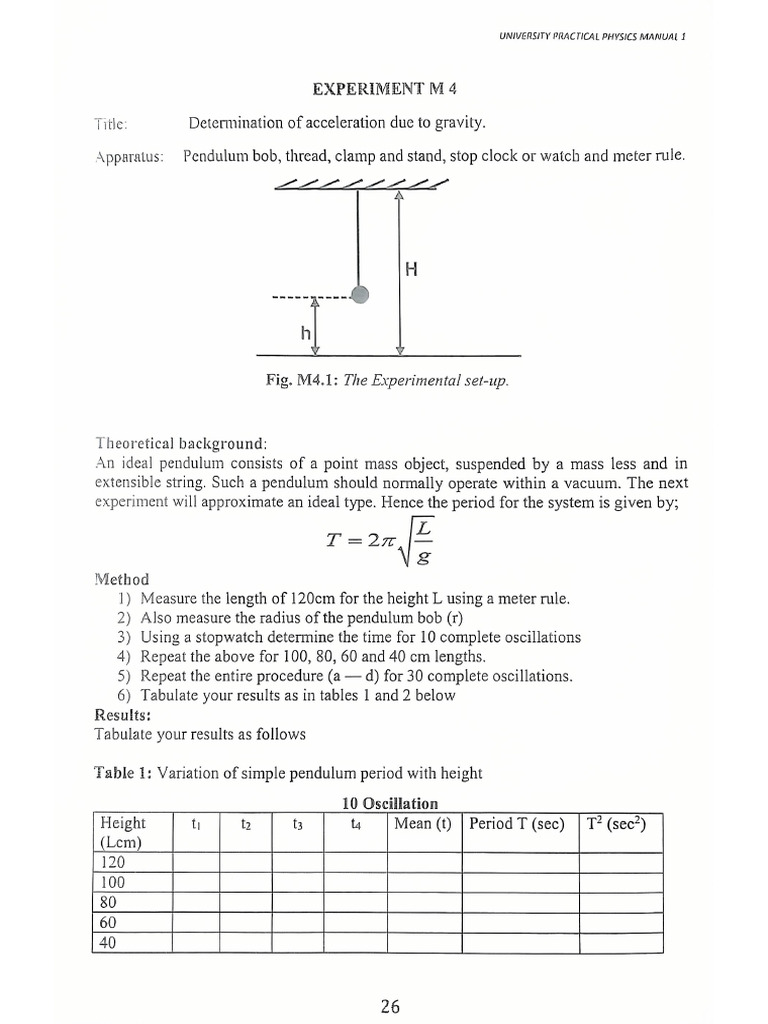 Physics Practical Experiment M4 | PDF