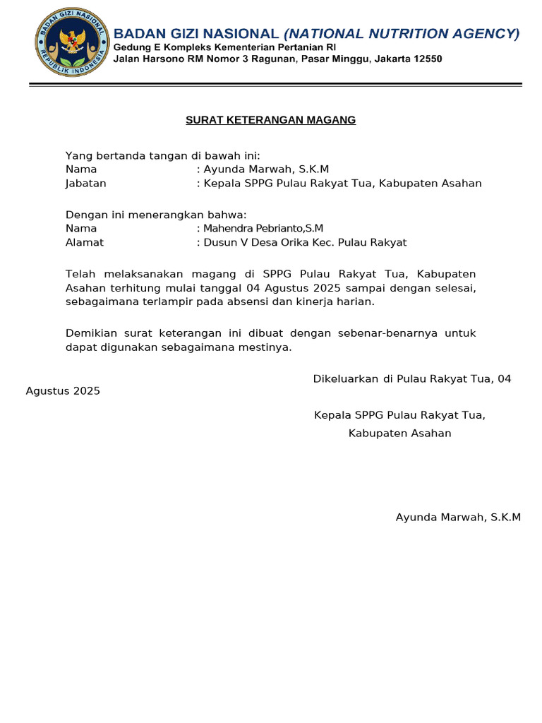 Absensi Magang | PDF