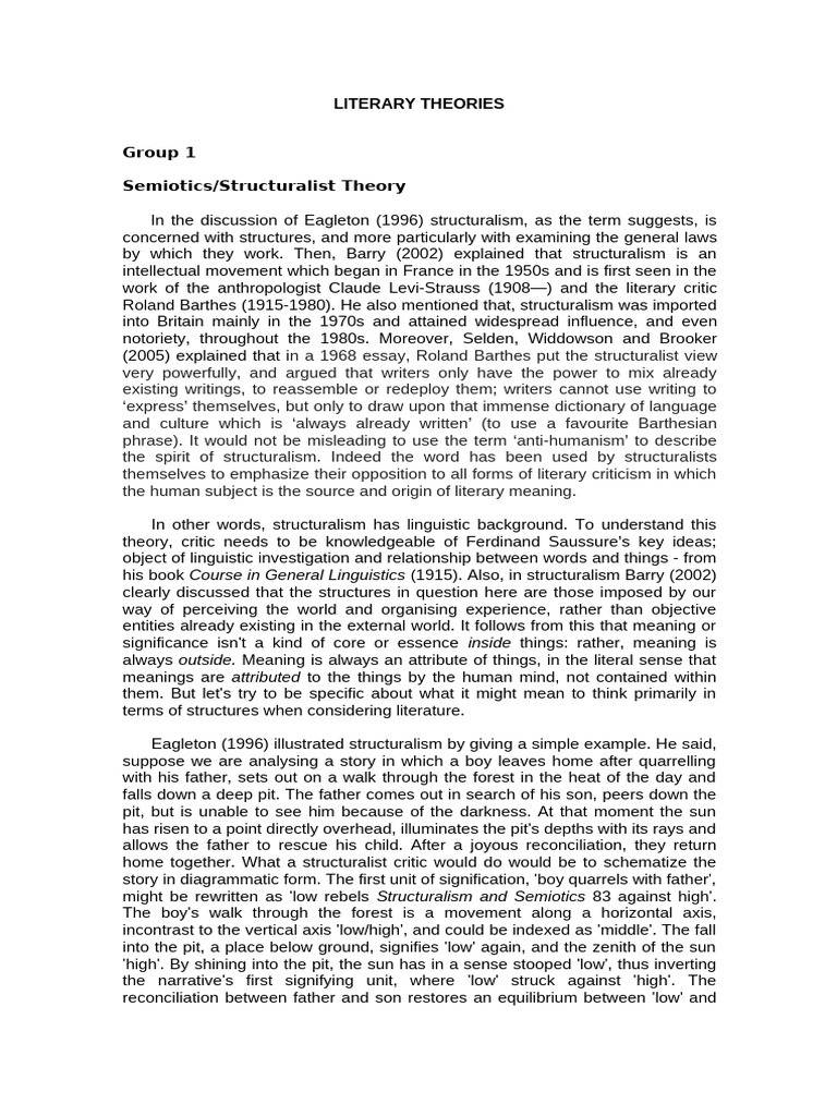 Literary Theories Edited | PDF | Sigmund Freud | Psychoanalysis