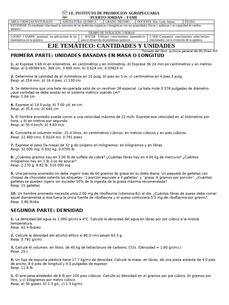 1 Ejercicios de Conversiones de Unidades | PDF | Fahrenheit | Celsius