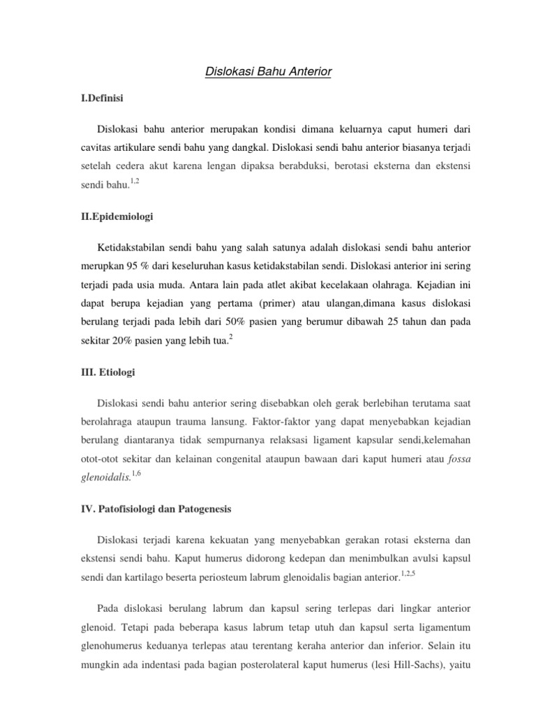 Dislokasi Bahu Anterior | PDF