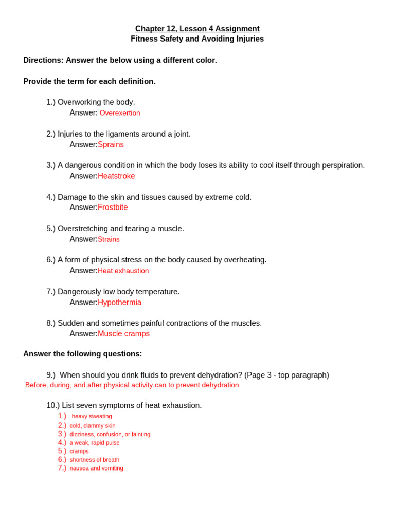 Chapter 12, Lesson 4 Assignment | PDF