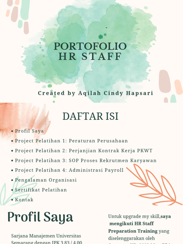 Contoh Portofolio HR Training | PDF
