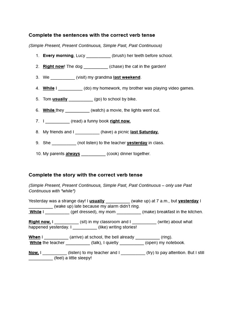 Mixed Tenses Practice | PDF
