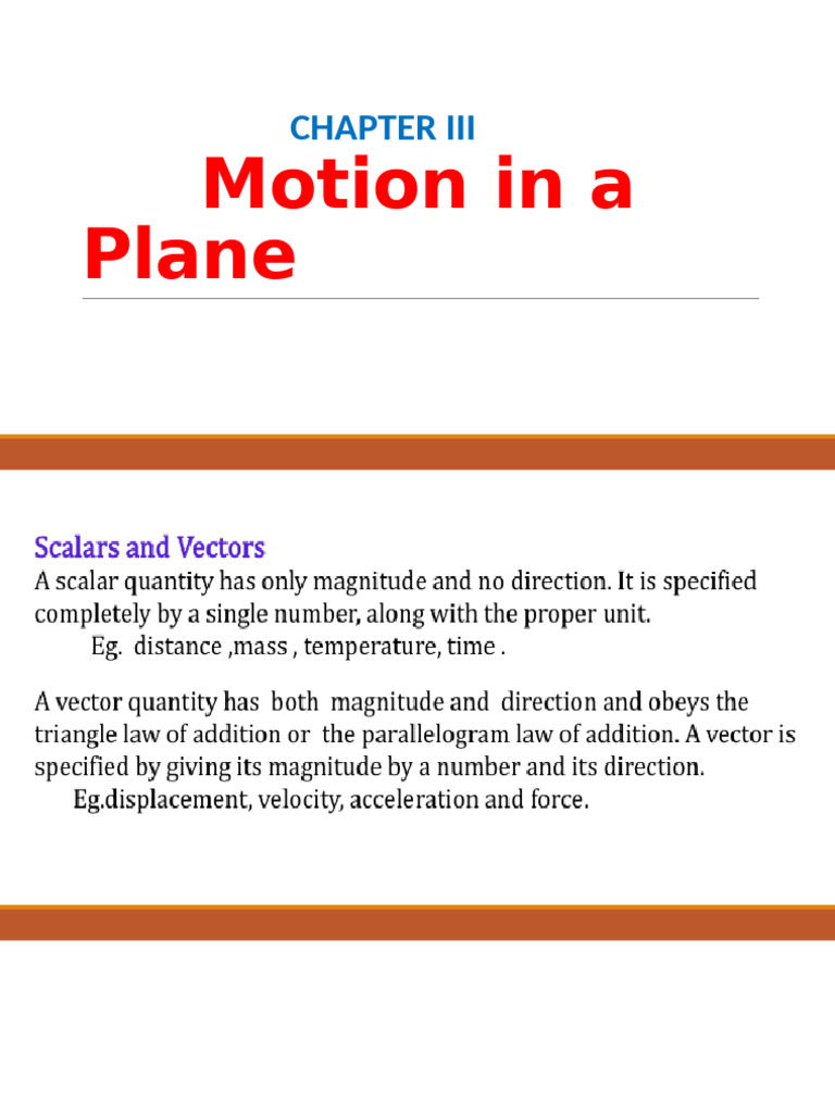 Understanding Motion in a Plane | PDF