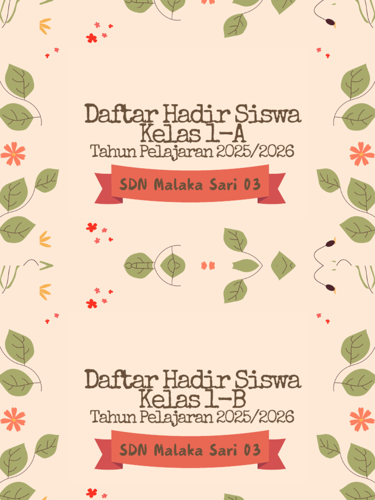 Cover Daftar Hadir Siswa SDN 03 | PDF
