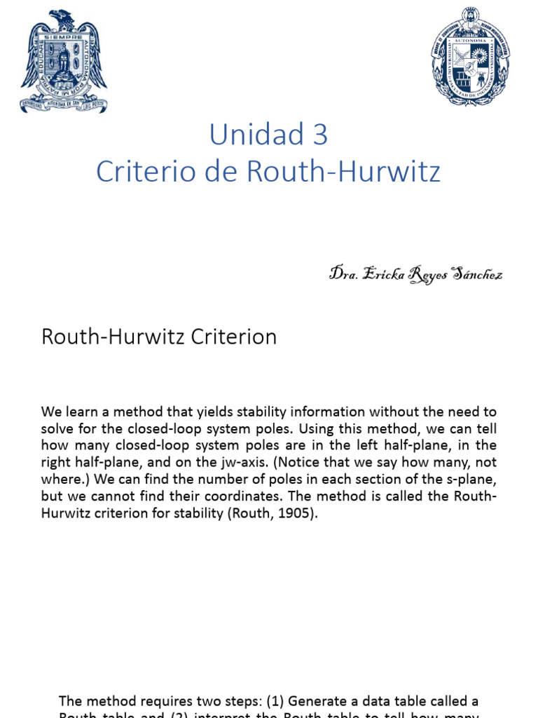 Método Routh-Hurwitz | PDF