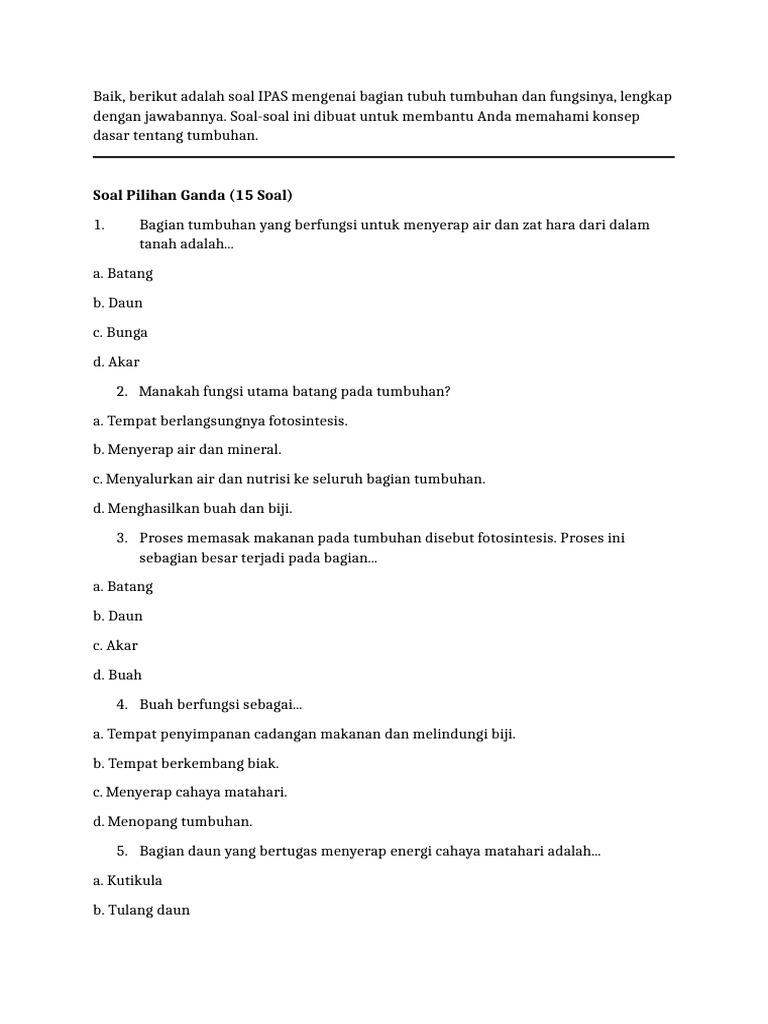 Contoh Soal Ipas | PDF