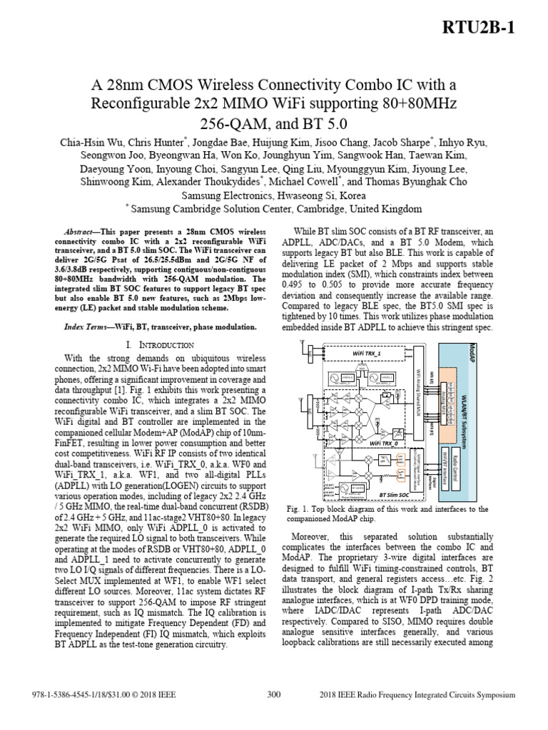 RFIC.2018.8428992 A 28nm CMOS Wireless Connectivity Combo IC With A ...