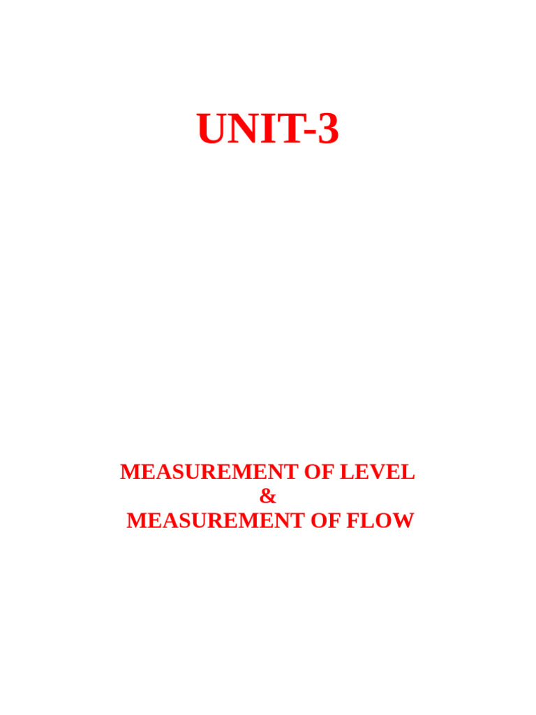 Level and Flow Measurement | PDF | Flow Measurement | Fluid Dynamics
