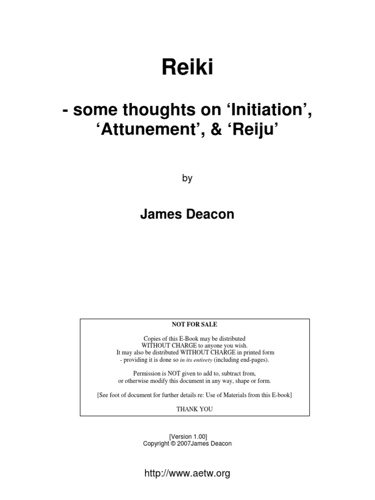 Reiki: Initiation', Attunement', & Reiju | PDF | Reiki | Spirituality