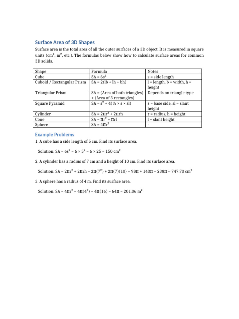 Surface_Area_3D_Shapes_Worksheet | PDF