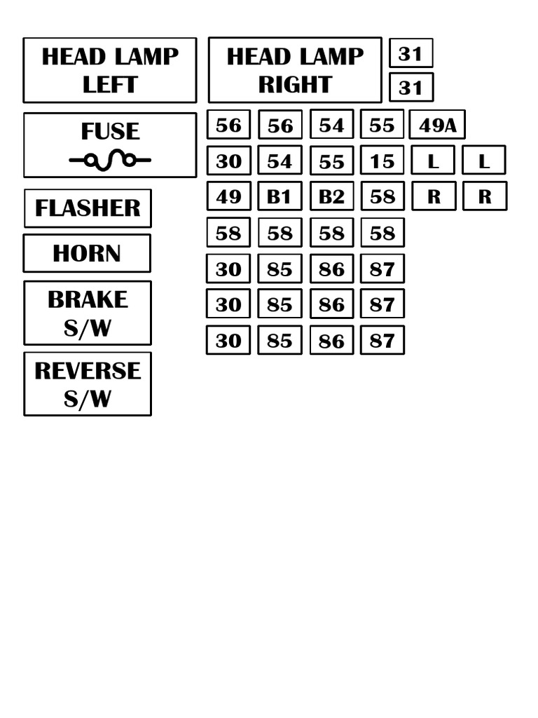 Head Lamp and Fuse Wiring Diagram | PDF