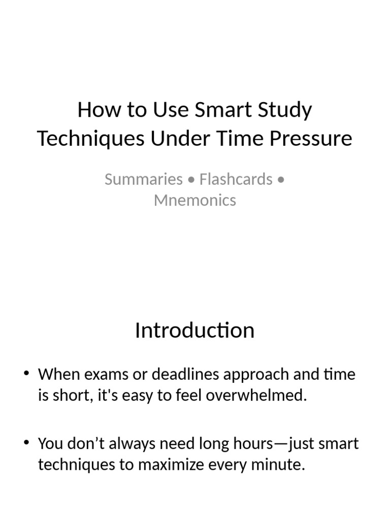 Smart Study Techniques | PDF