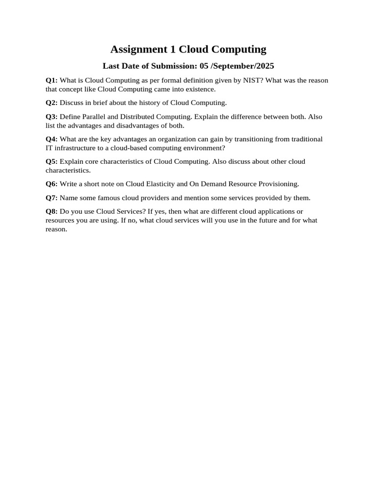 Cloud Computing Assignment Overview | PDF