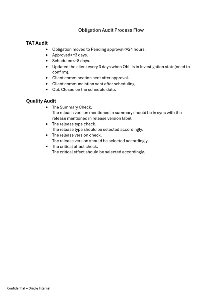 Obligation Audit Process Flow | PDF