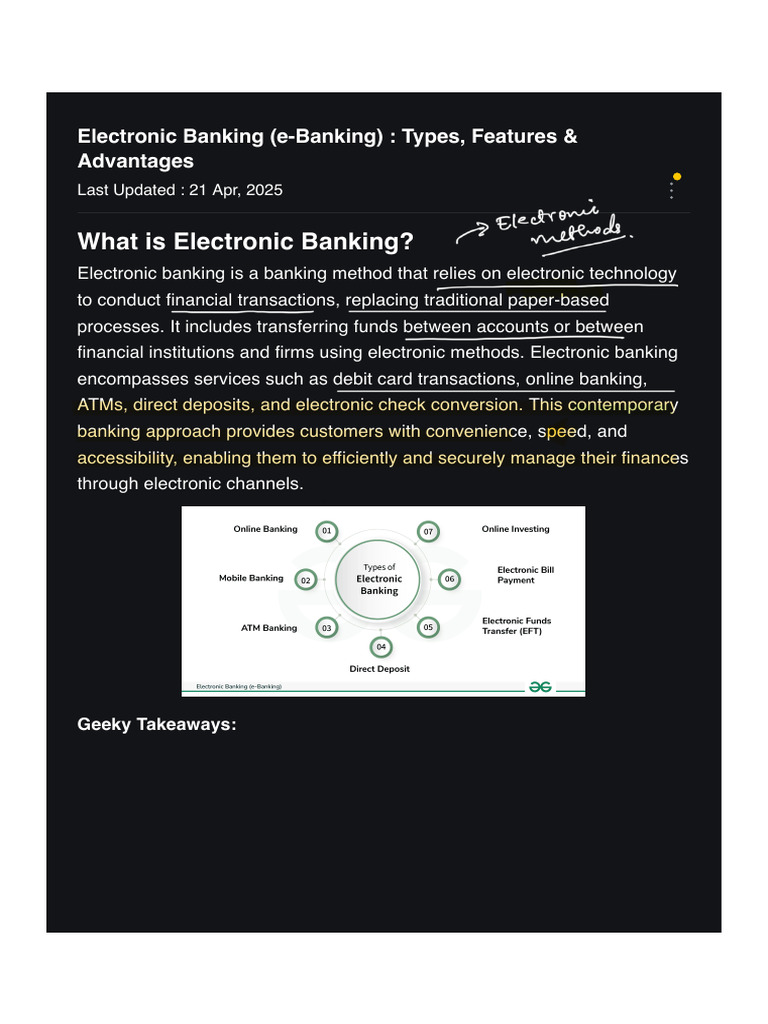 What Is Electronic Banking? | PDF | Banks | Online Banking