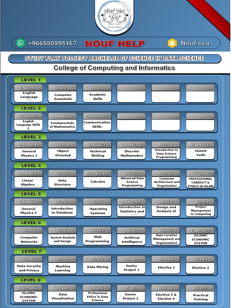 الخطة الدراسية - علوم بيانات | PDF | Data | Computer Programming