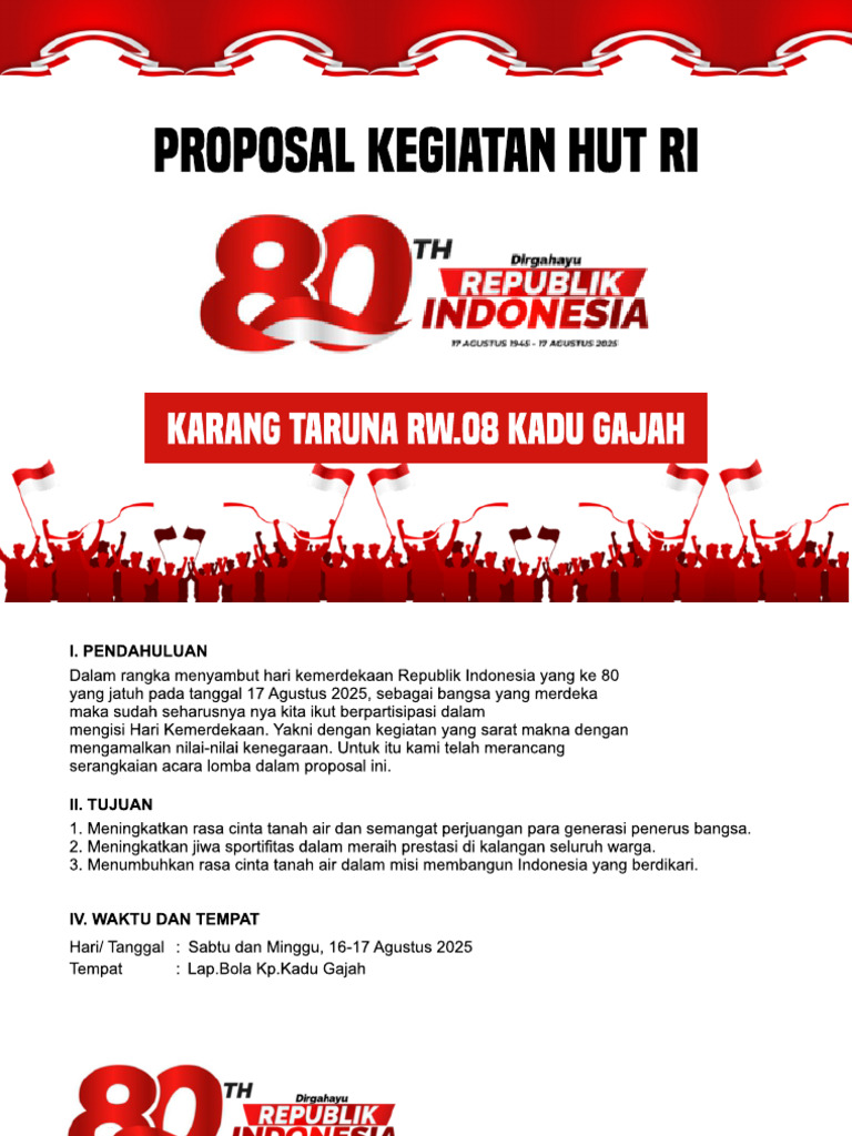 Proposal Hut Ri Ke 80 | PDF