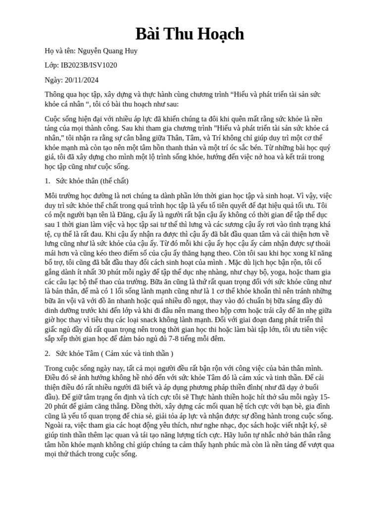 Bài Thu Ho CH Kĩ Năng B TR 1 | PDF