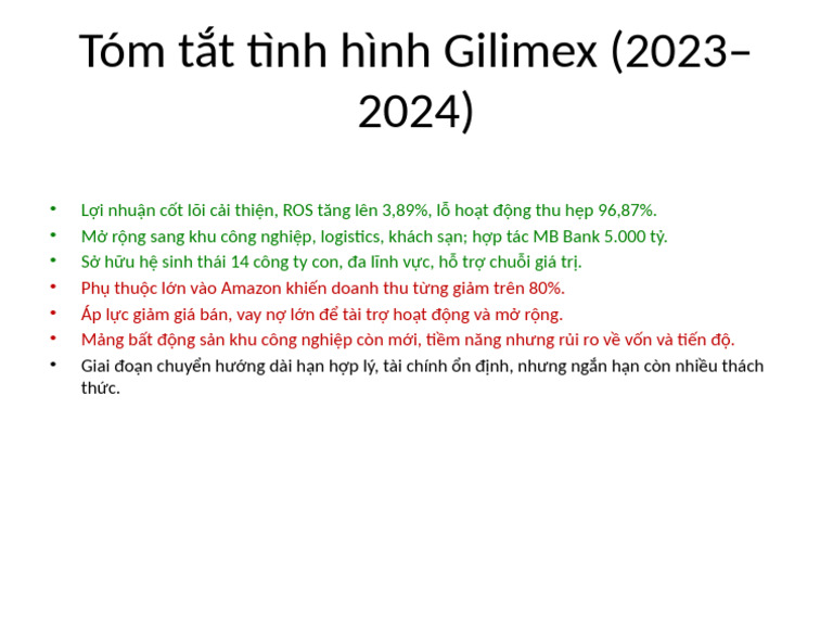 Tom Tat Gilimex 1 Slide | PDF