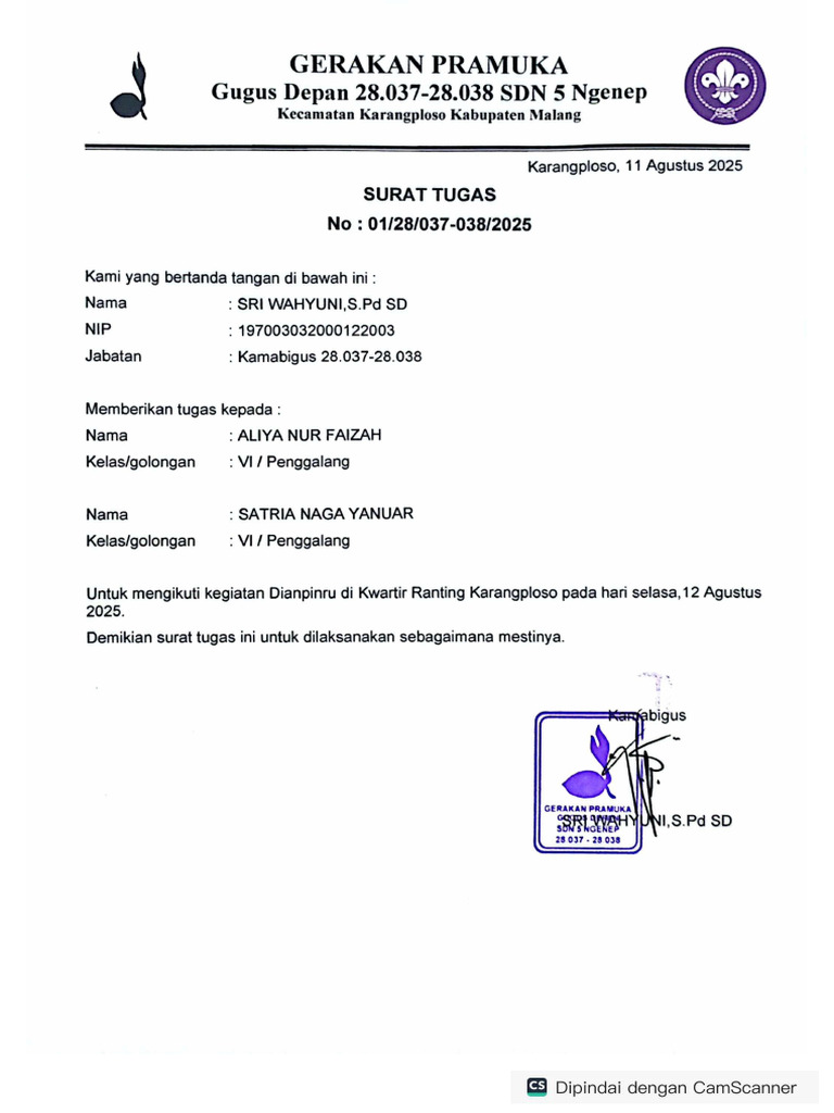 Contoh Kop Surat Pramuka | PDF