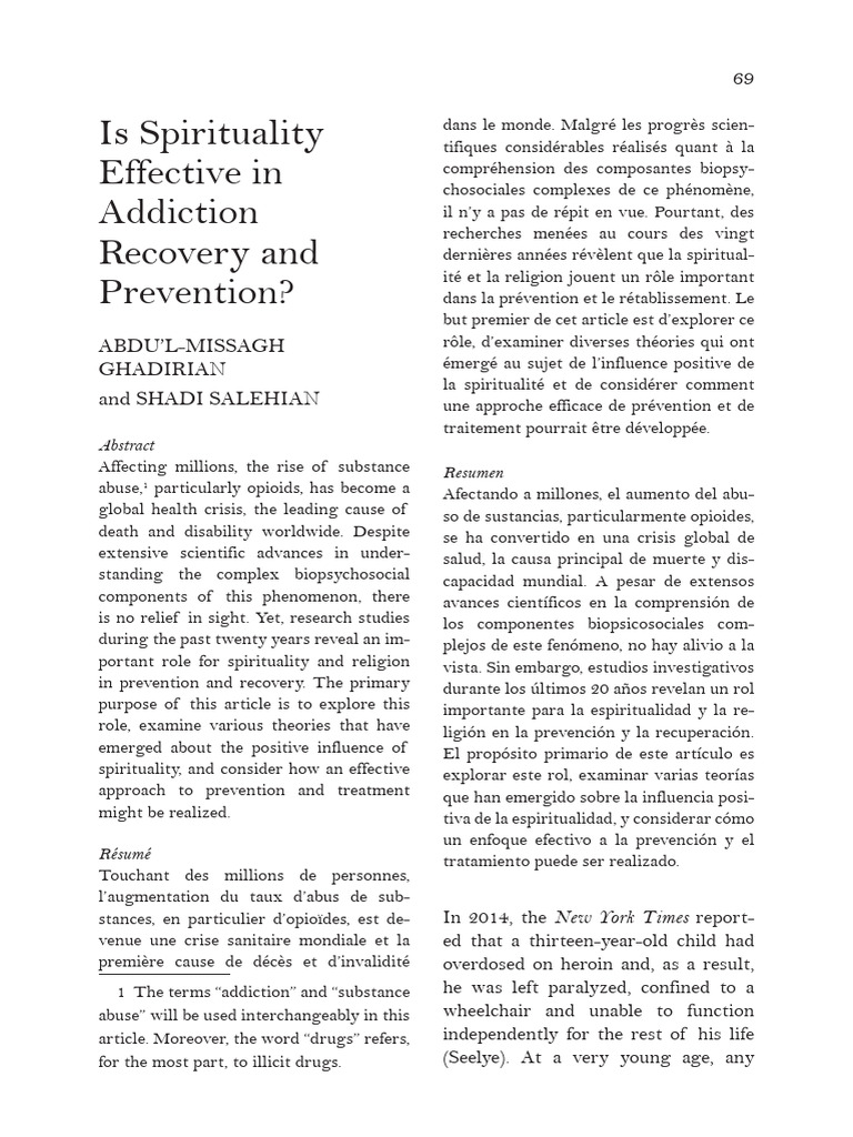 Spirituality's Role in Addiction Recovery | PDF | Substance Abuse | Opioid
