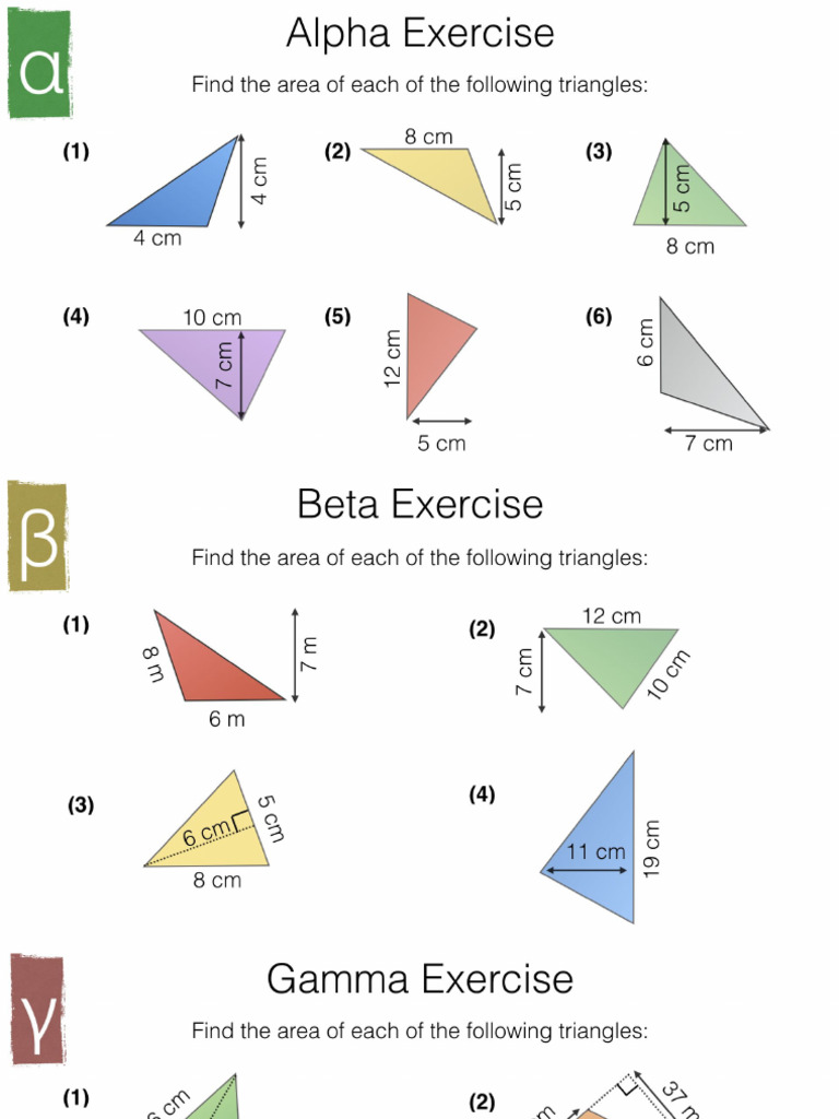 Area of Triangles GRADE 6 & 7 | PDF