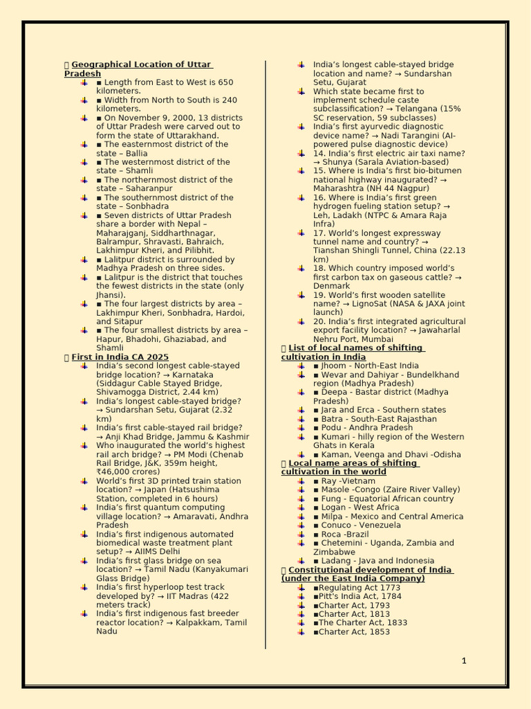 Quick Random Revision Notes | PDF | British Raj | India–United Kingdom ...