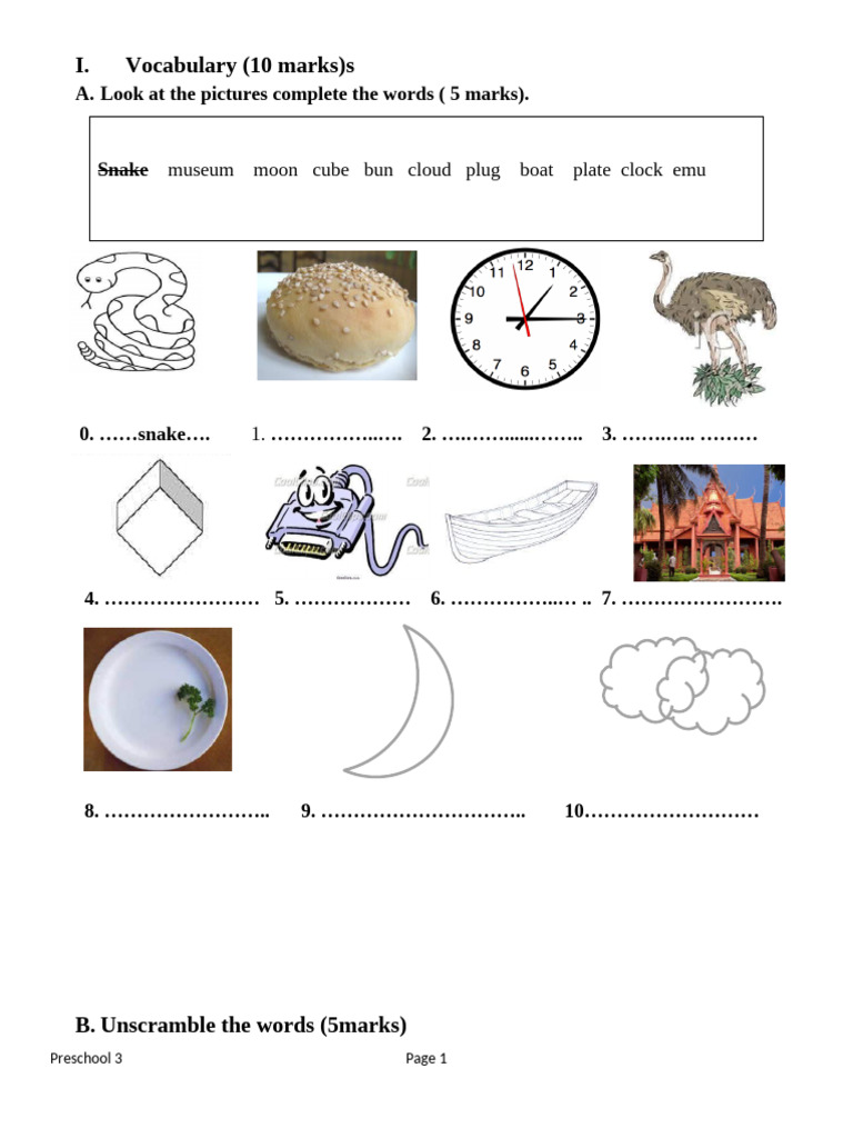Preschool 3 Language Skills Workbook | PDF