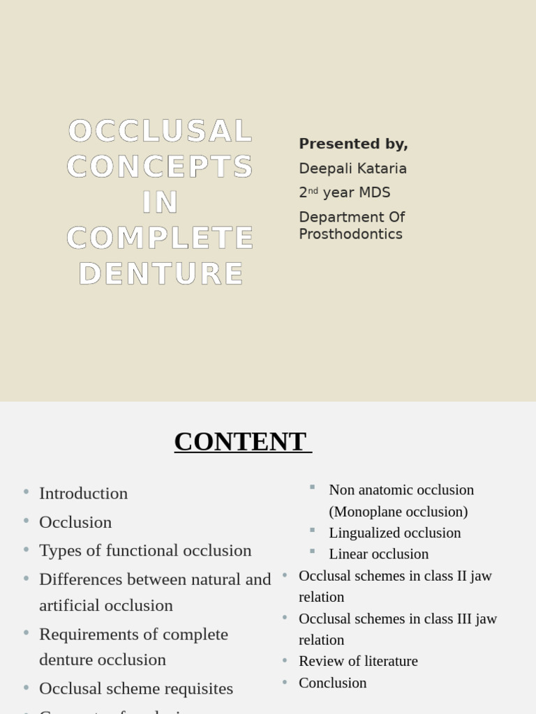 Neutrocentric Occlusion in Dentures | PDF | Dentures | Dental Implant