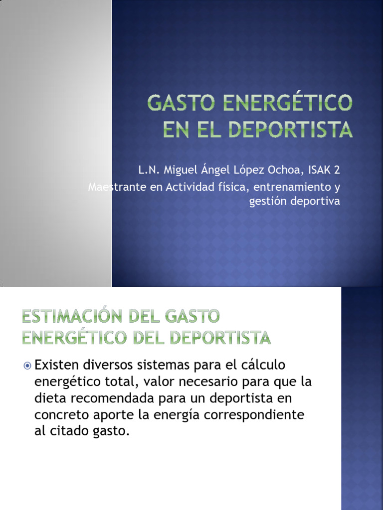 Cálculo del Gasto Energético en Deportistas | PDF | Nutrientes