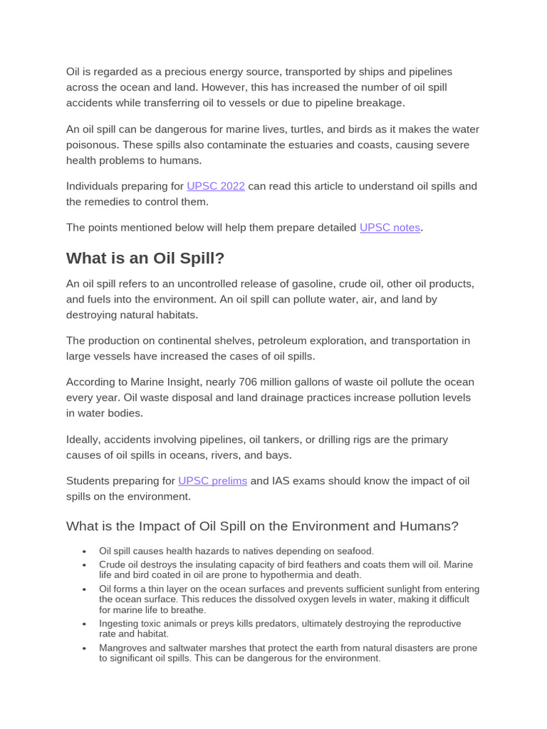 Oil Polution Case Study | PDF | Dead Zone (Ecology) | Eutrophication