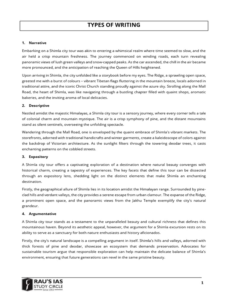 Types of Writing | PDF | Landscape | Earth Sciences