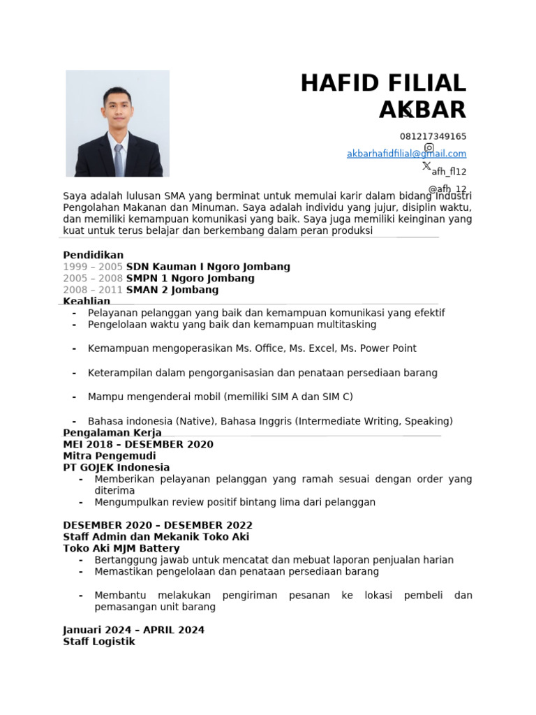 CV Hafid Filial Akbar - Industri FMCG | PDF