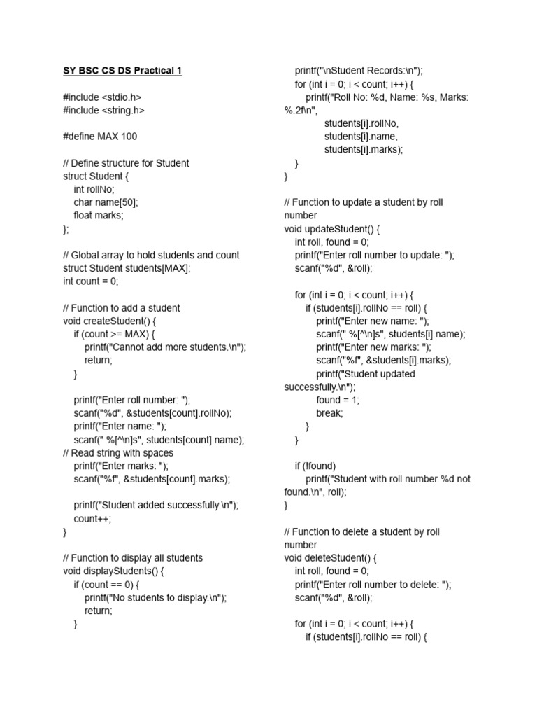 SY BSC CS DS Practical 1 | PDF | Computer Programming | Software Engineering