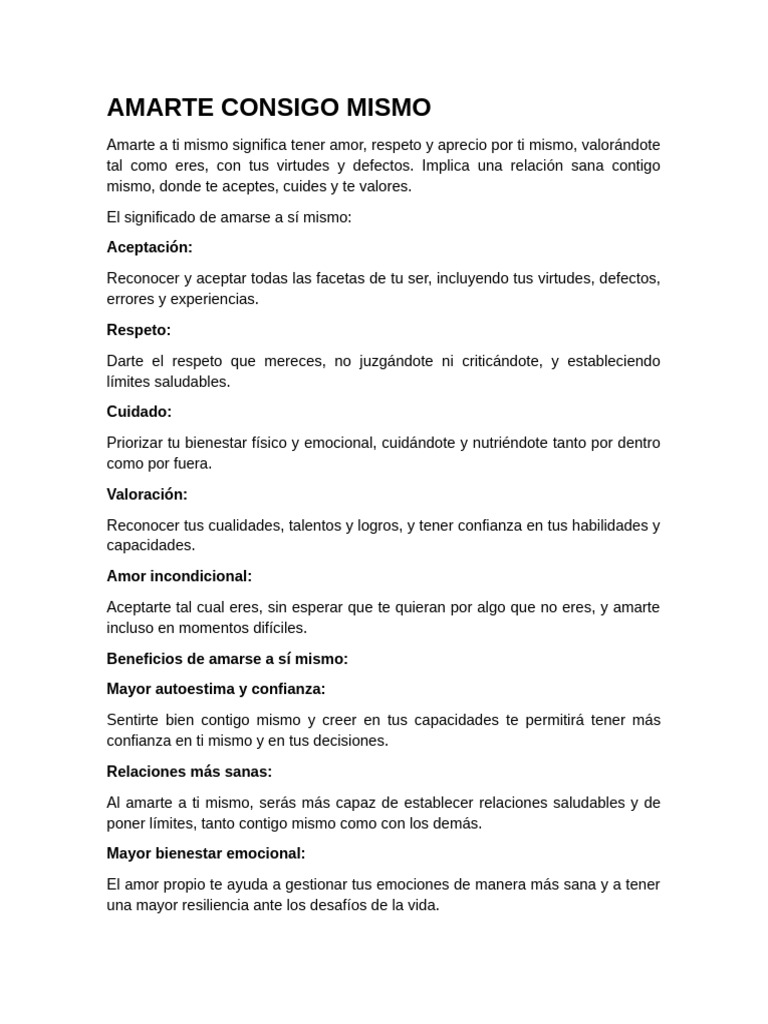 Claves para Amarte a Ti Mismo | PDF | Autoestima | Amor