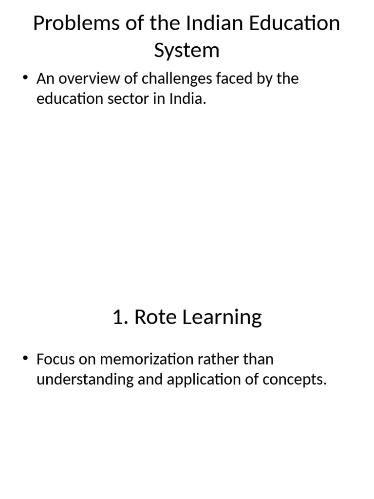 Challenges in Indian Education System | PDF