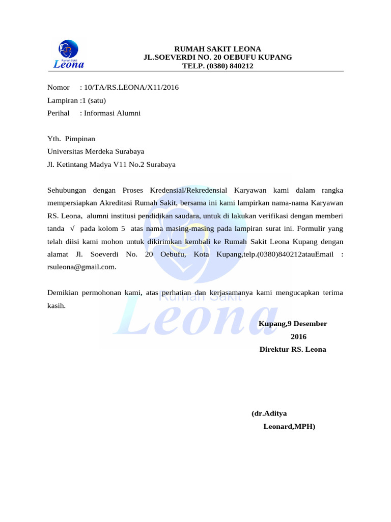 Verifikasi Alumni Universitas Merdeka | PDF