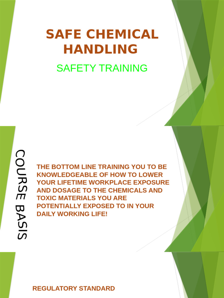 Safe Chemical Handling Training | PDF | Acid | Toxicity